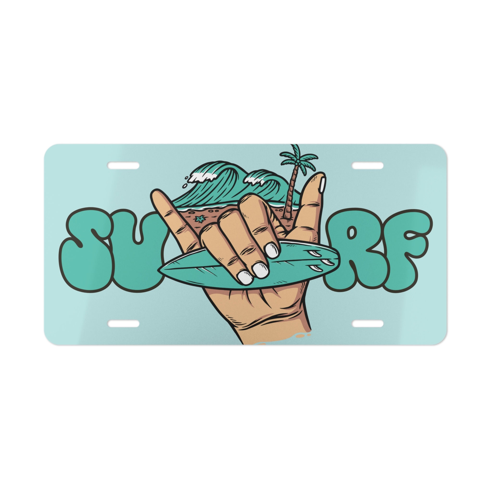 Surfer Shaka Hand Sign License Plate: Beachy Car Decor - Etsy