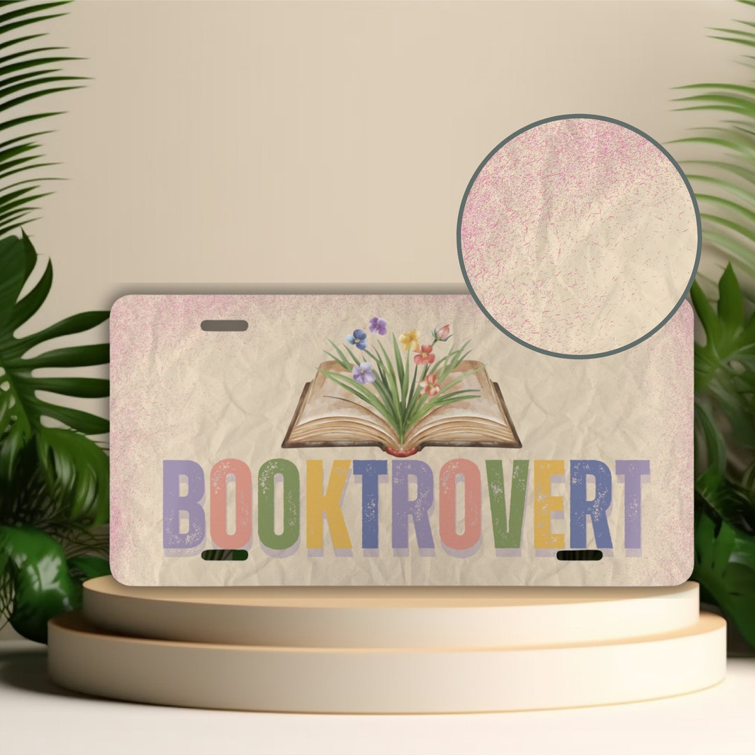Book Front License Plate, Bookish Car Accessories, Booktrovert Vanity ...