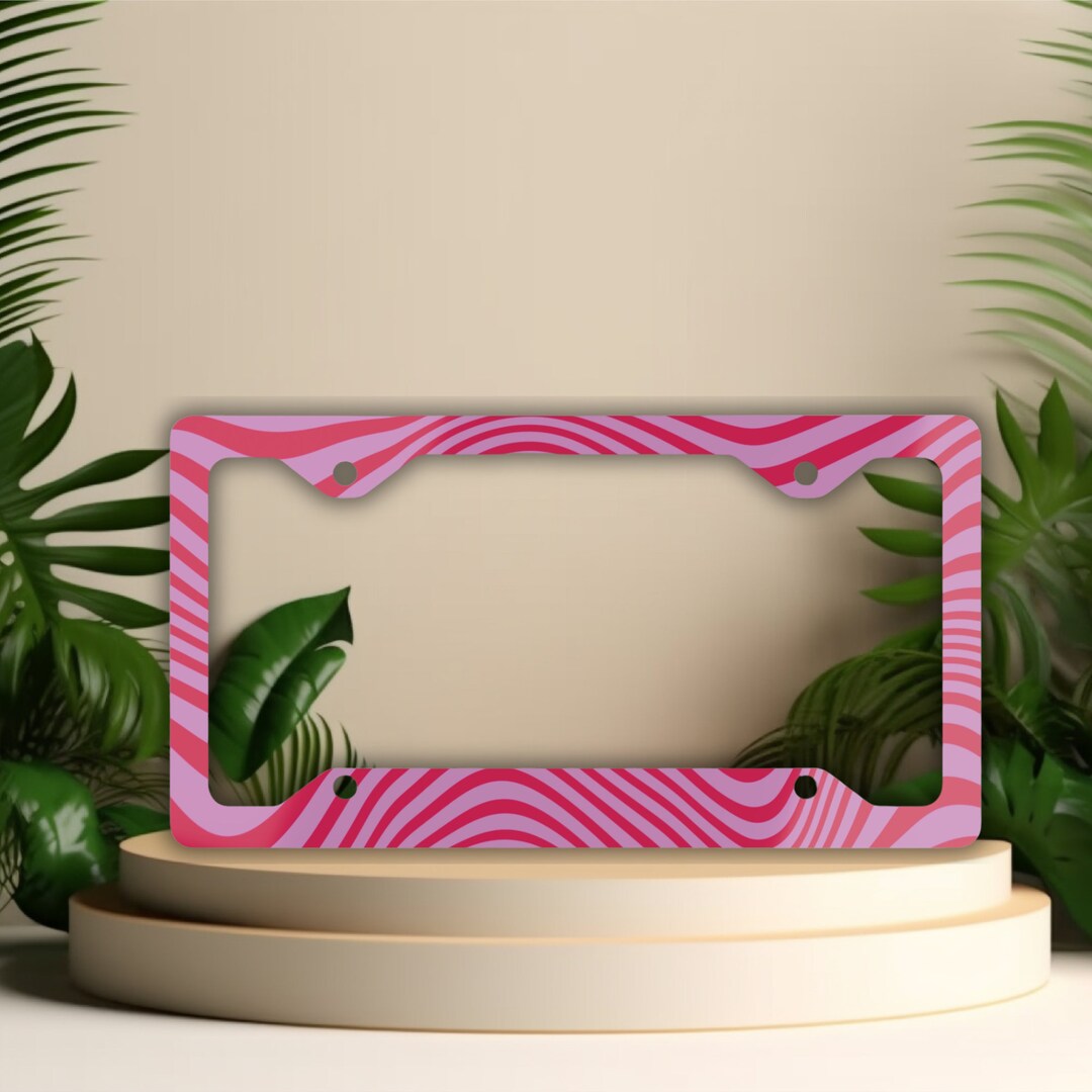 Retro Pink License Plate Frame, Cute Car Accessories for Women Teen ...