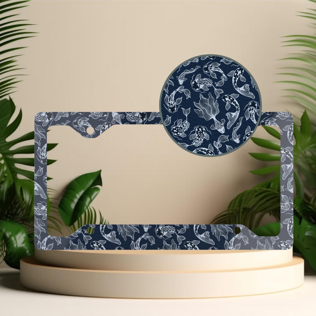 Japanese Koi Fish License Plate Frame, Whimsical Ocean Car Decor - Etsy