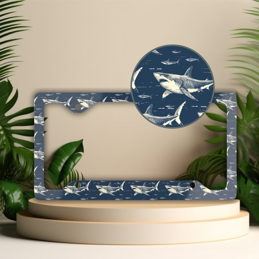 Shark License Plate Frame, Beachy Car Decor, Ocean Themed Car ...