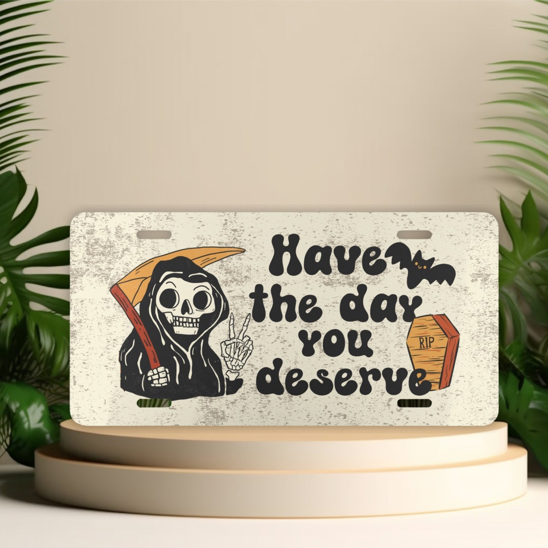 Grim Reaper Aluminum Front License Plate: Goth Car Decor - Etsy