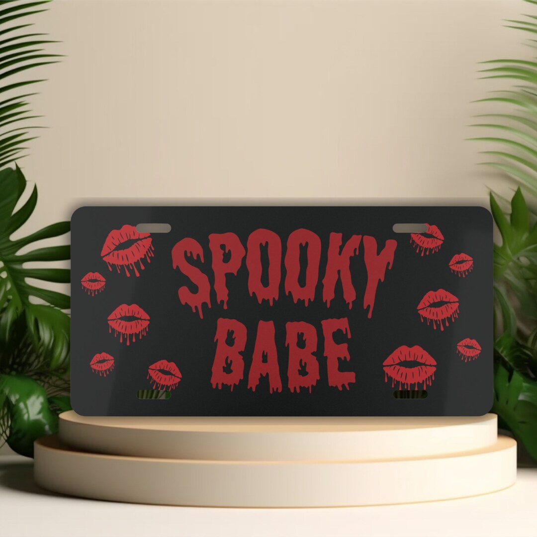 Horror Lover License Plate, Spooky Babe Vanity Tag, Creepy Car ...