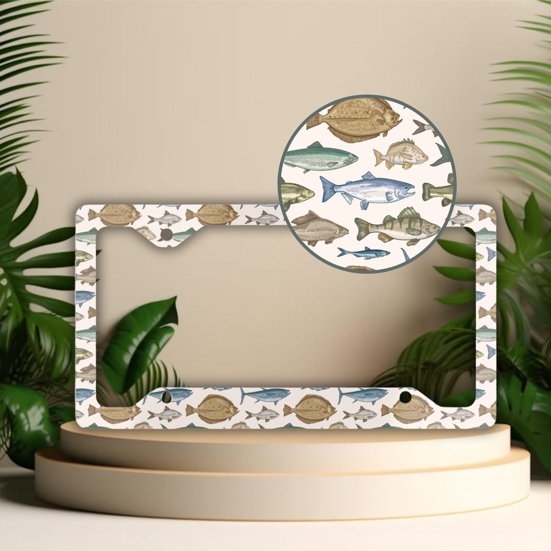 Fish License Plate Frame, Vintage Inspired Style Car Accessories for ...