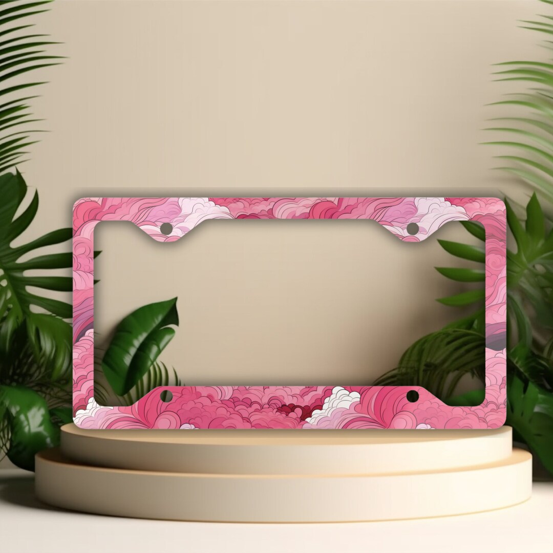 Pink Waves License Plate Frame: Anime Style Car Accessories - Etsy