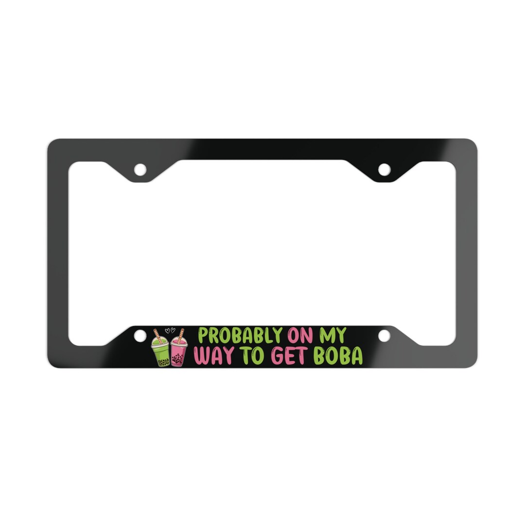 Boba License Plate Frame, Cute Kawaii Car Accessories, Decorative ...