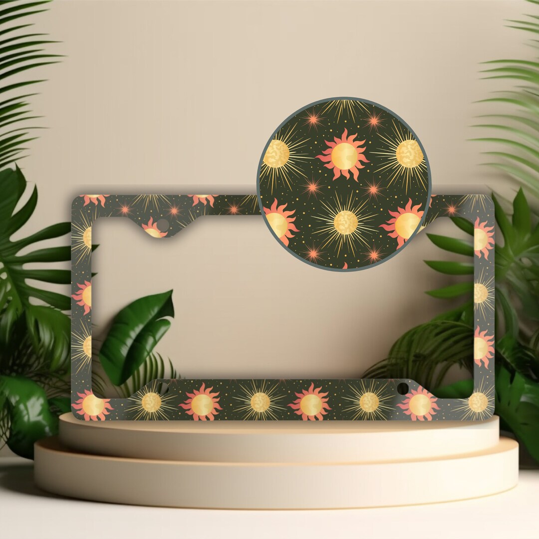 Boho Sun License Plate Frame: Aluminum Car Decor - Etsy