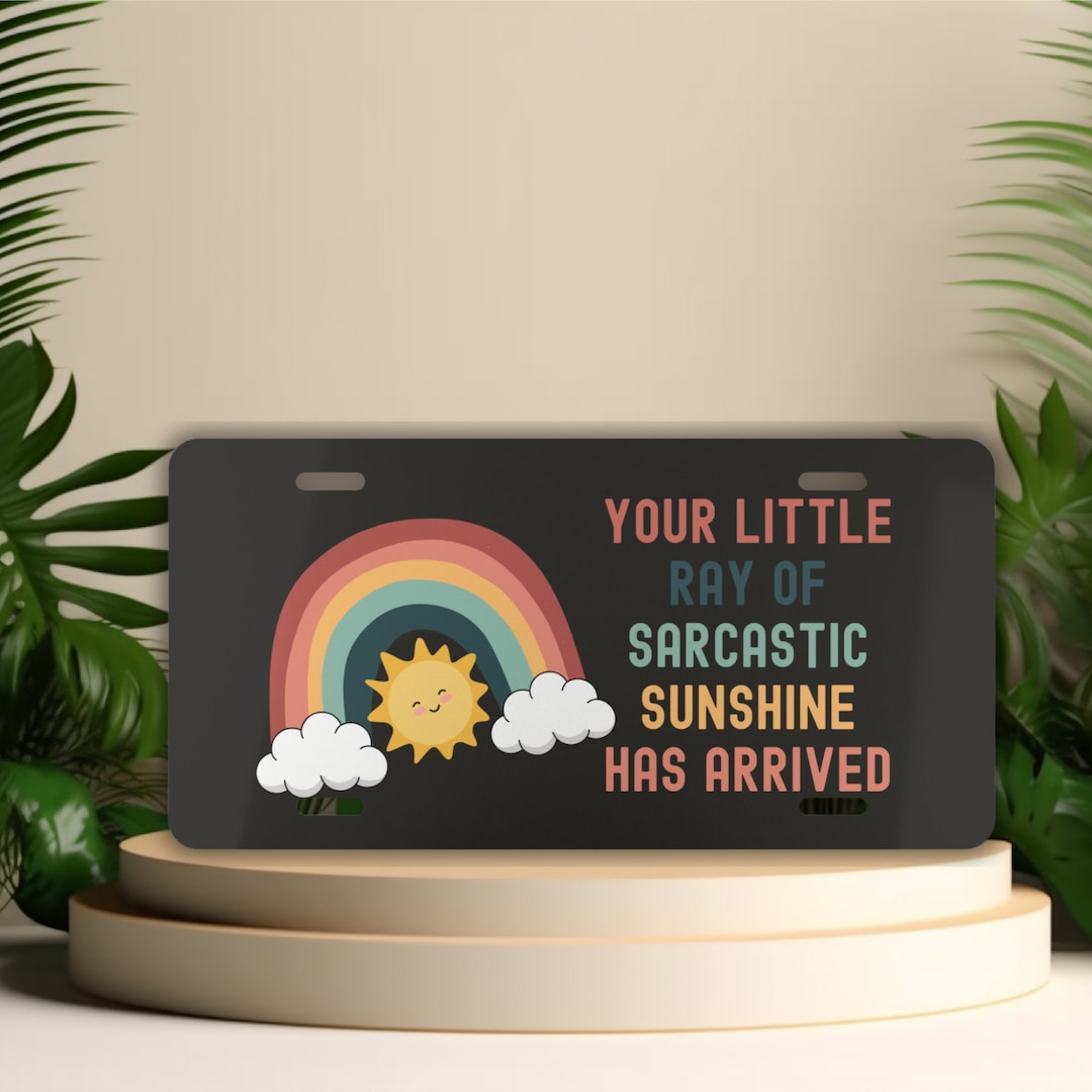 Funny Rainbow License Plate: Sarcastic Sunshine Car Decor - Etsy