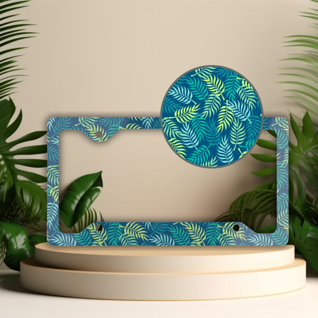 Tropical Palm Leaf License Plate Frame: Coastal Car Decor - Etsy