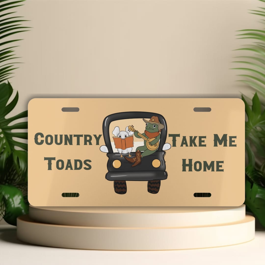 Cowboy Frog Western License Plate Country Toads Take Me Home Funny ...