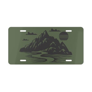 Mountain Range & Moon License Plate, Nature Themed Car Decor, Mountains ...