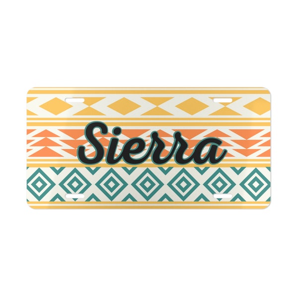 Aztec License Plate - Etsy