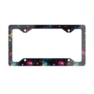Galaxy License Plate Frame, Space Themed Vanity Car Tag Holder, Star ...