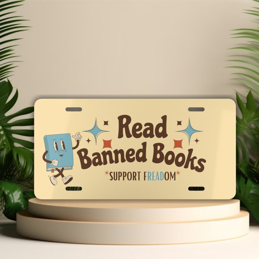 Read Banned Books License Plate, Book Themed Car Accessories, Bookish ...