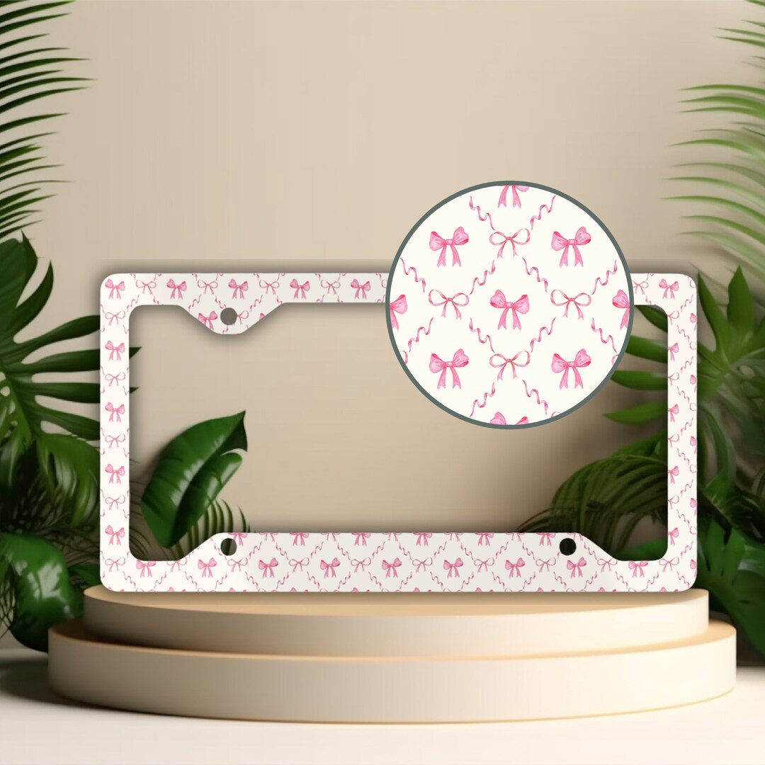Coquette Bows License Plate Frame, Cute Car Accessories for Women ...