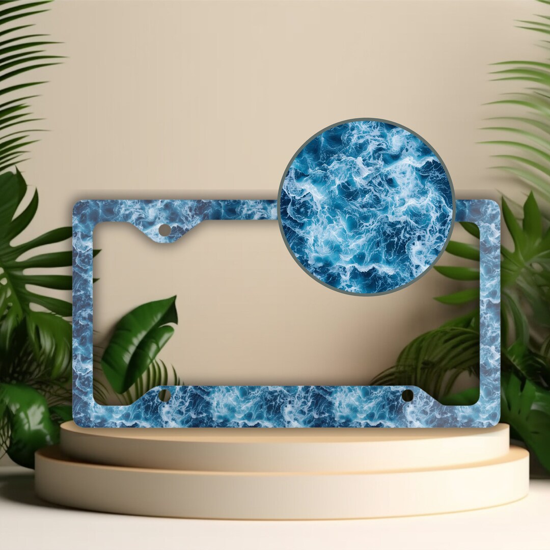 Ocean Wave License Plate Frame: Beachy Car Decor - Etsy