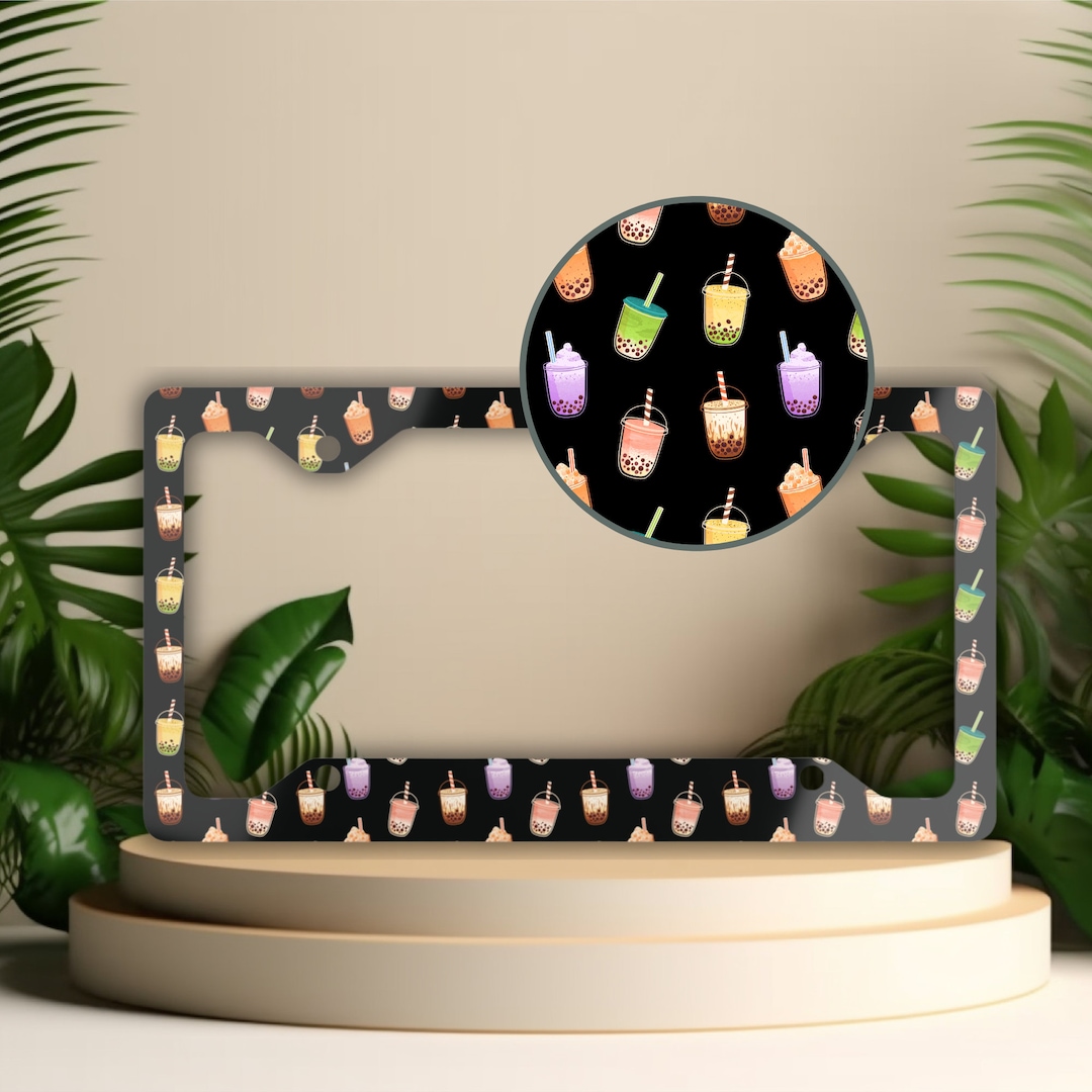 Boba License Plate Frame, Anime Car Accessories, Cute Car Decor for ...