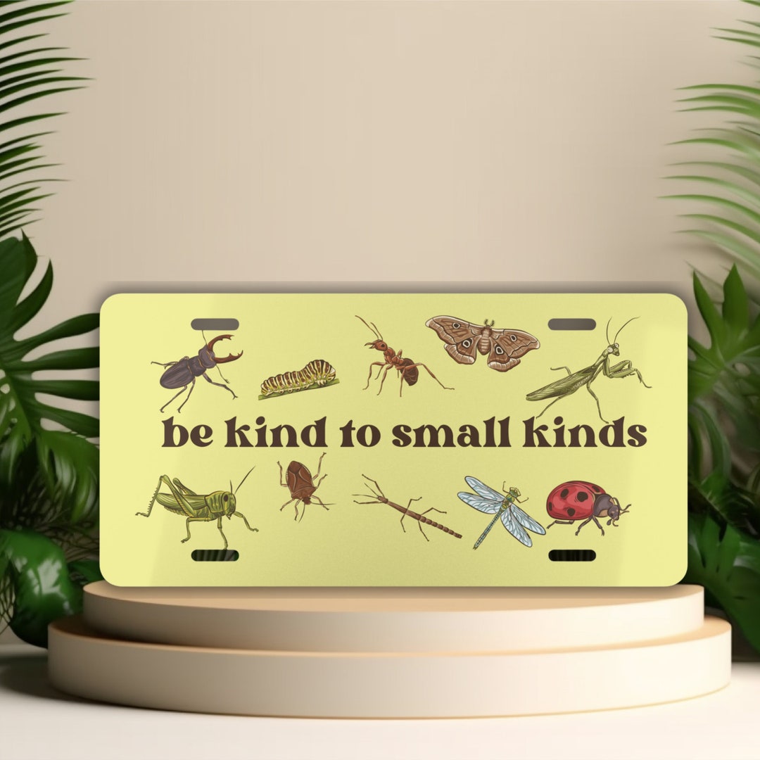 Bug License Plate, Be Kind to Small Kinds Front License Plate, Insect ...