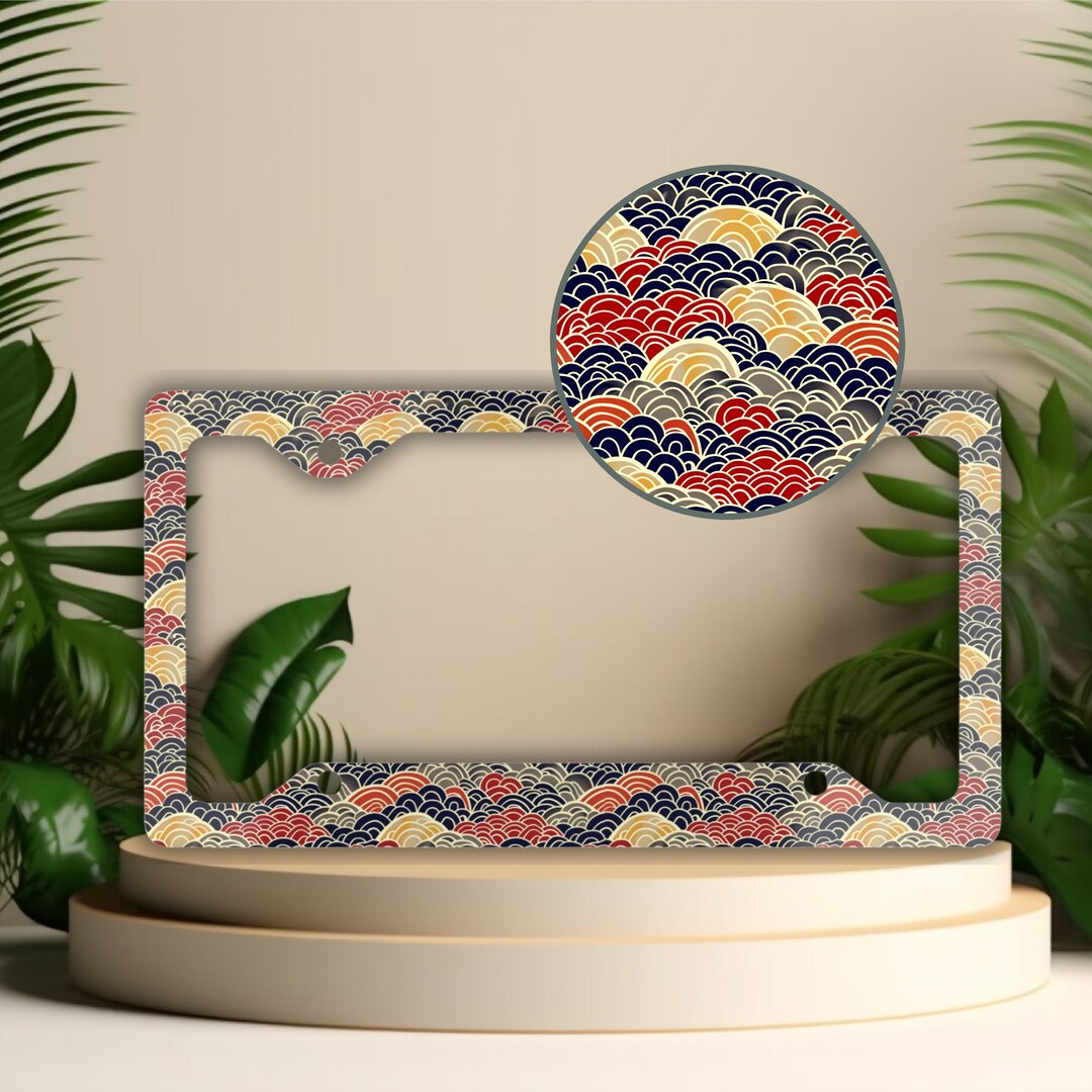 Japanese Cloud License Plate Frame, Vintage Inspired Car Decor, Artsy ...