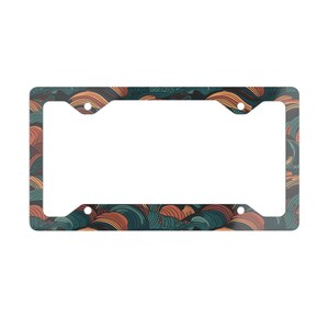 Retro Ocean Wave License Plate Frame, Beach Vanity Car Tag Holder ...