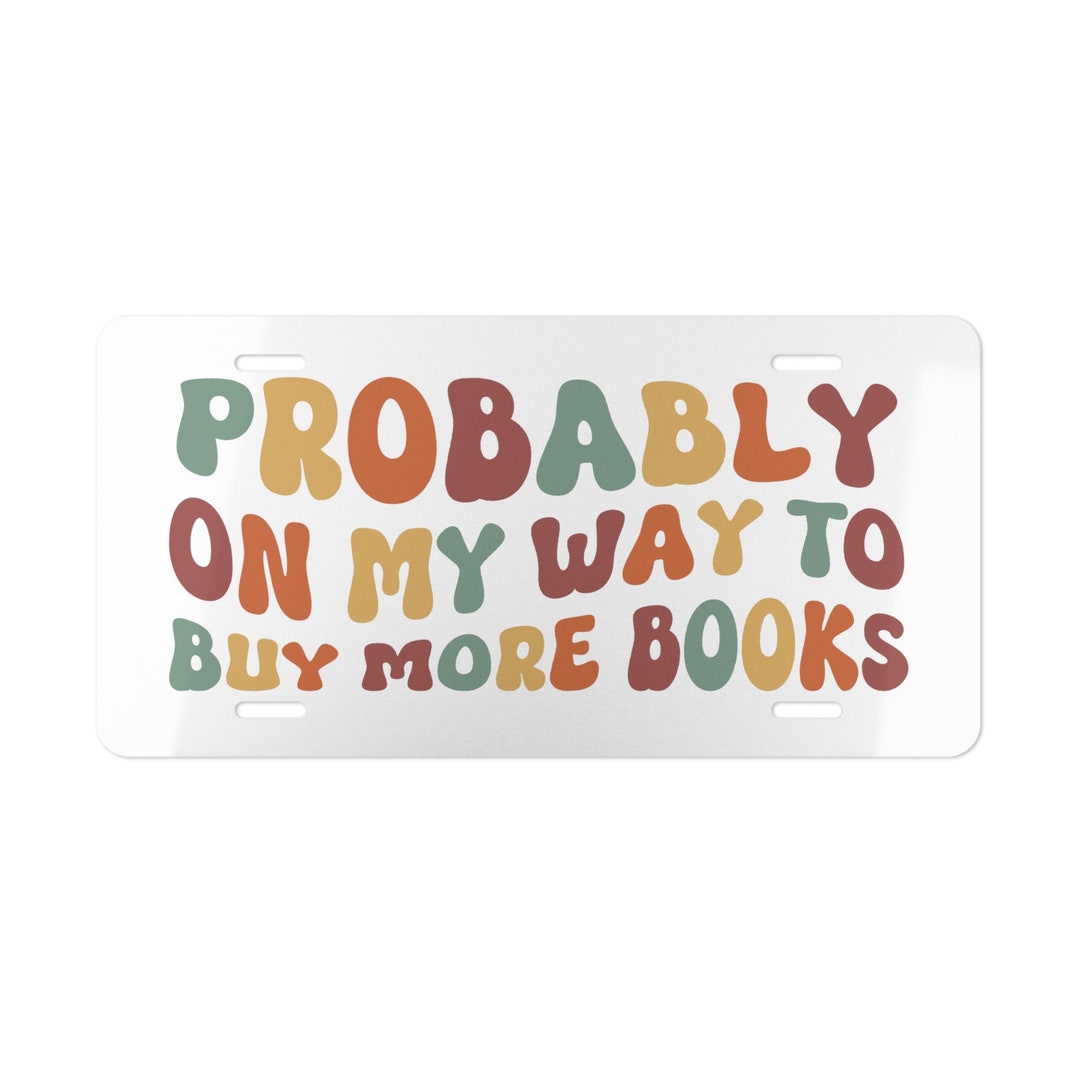 Book Front License Plate, Bookish Car Accessories, Reader Car Decor ...