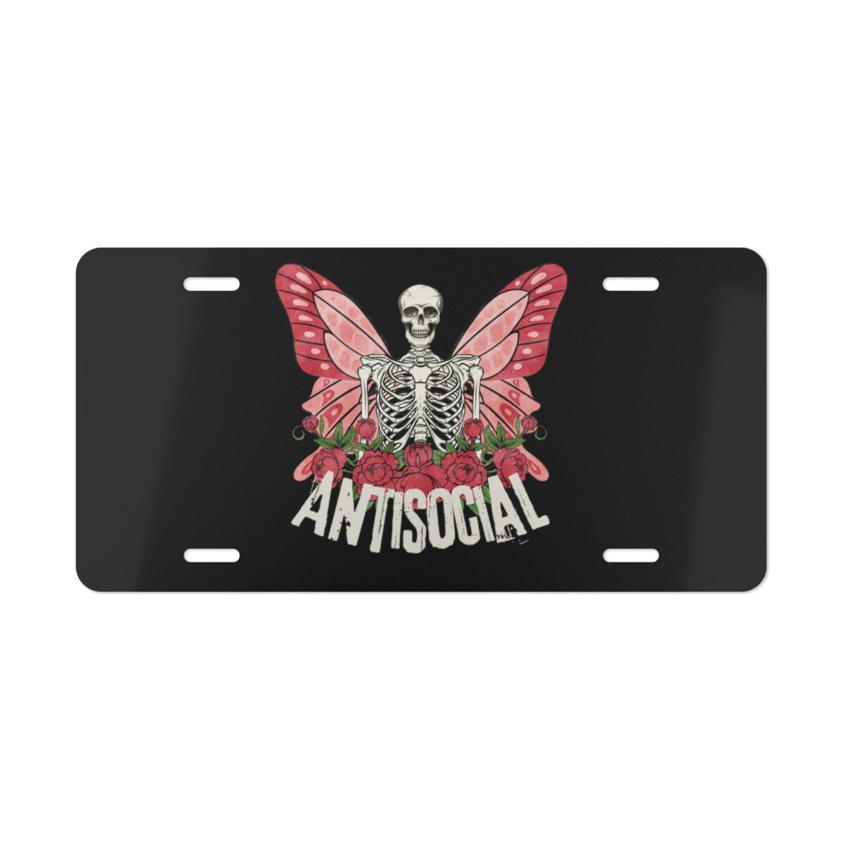 Goth Car Accessories Butterfly Skeleton Front License Plate - Etsy