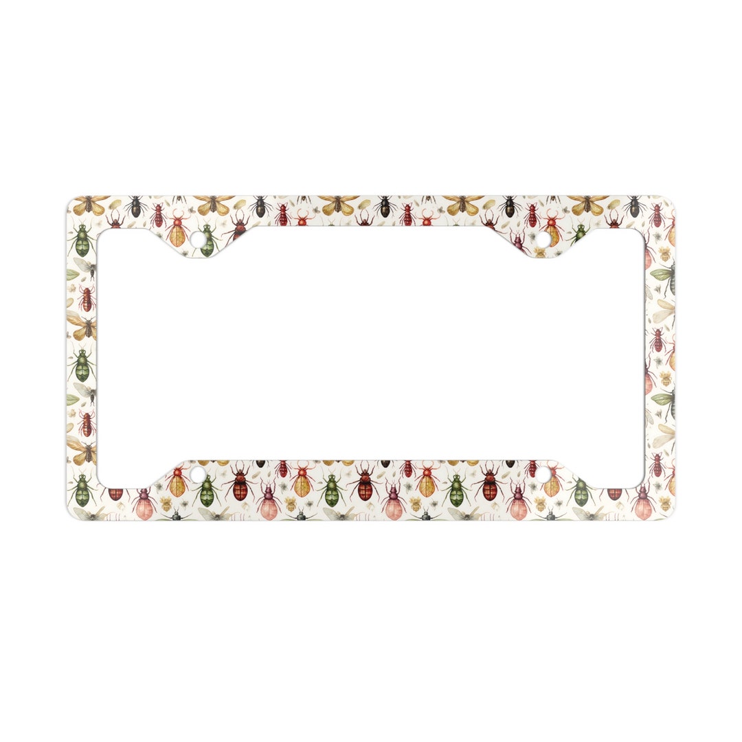 Bugs License Plate Frame, Insect Car Tag Holder, Entomology Car Decor ...