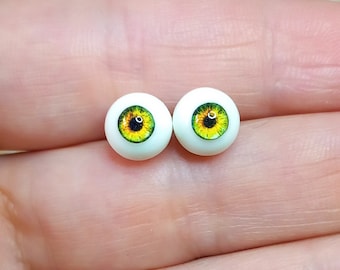 PAIR OF EYES Resin Glass 4mm. Blue Indigo Iris 1,8 Mm. for Dolls ...