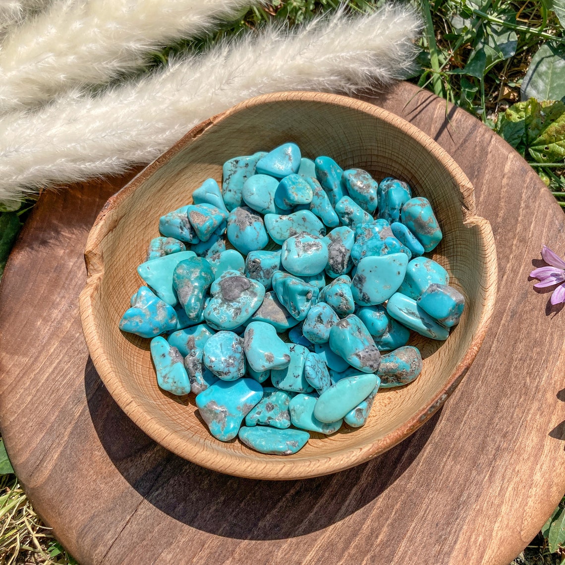 Tumbled Blue Turquoise Stone / Polished Untreated Natural Turquoise ...