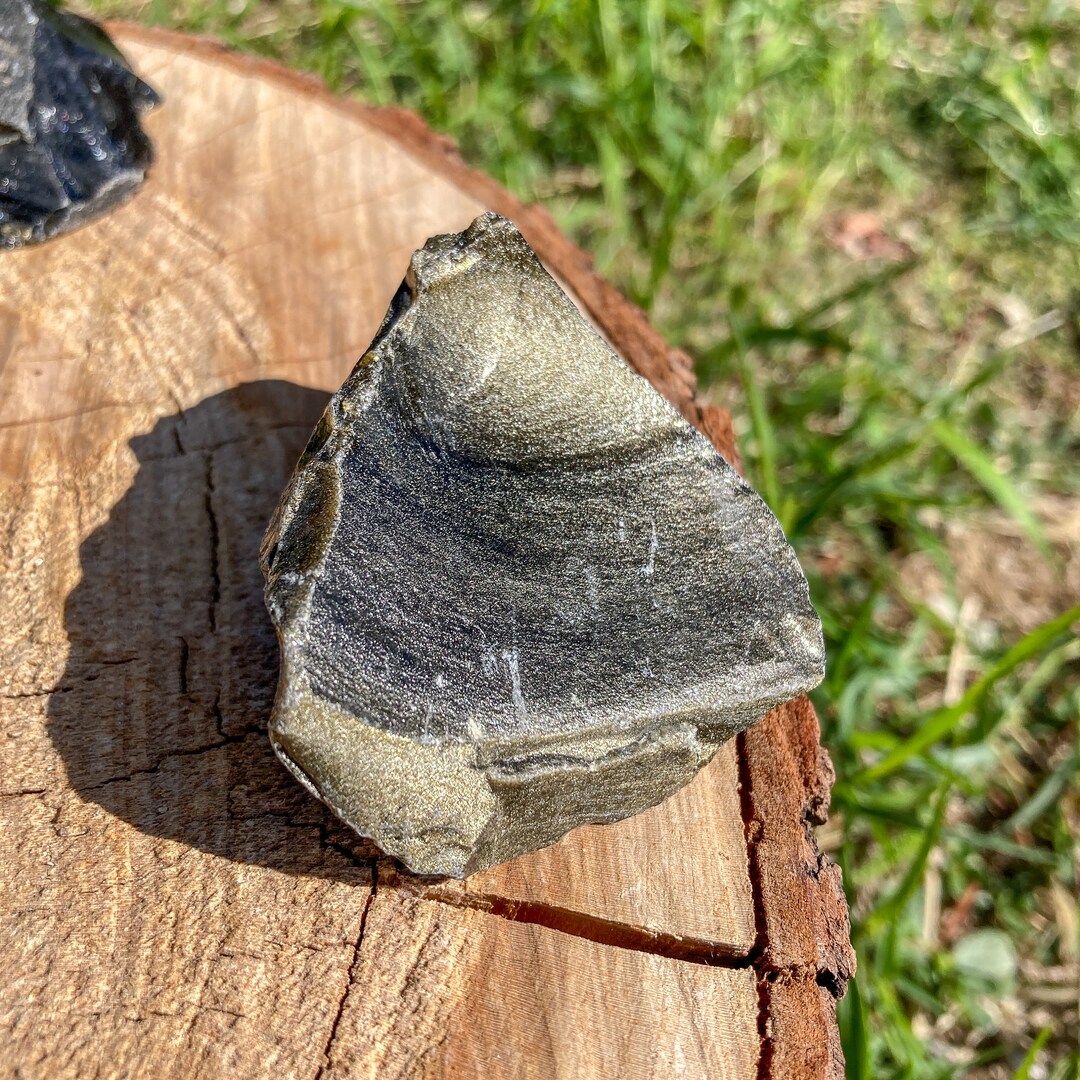 Raw Gold Sheen Obsidian Crystal / Rough Golden Trauma Healing Stone ...