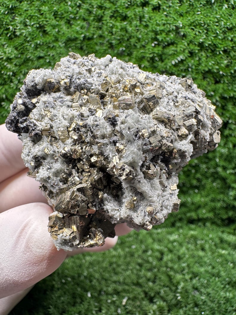 Shiny PYRITE With QUARTZ Crystals, Amazing Cluster From the Mines ...