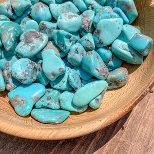 Tumbled Blue Turquoise Stone / Polished Untreated Natural Turquoise ...