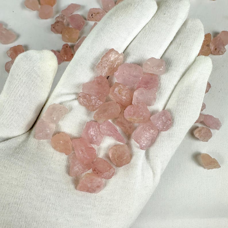 Natural Raw Morganite Stone / Rough Pink Beryl Crystal / Love ...
