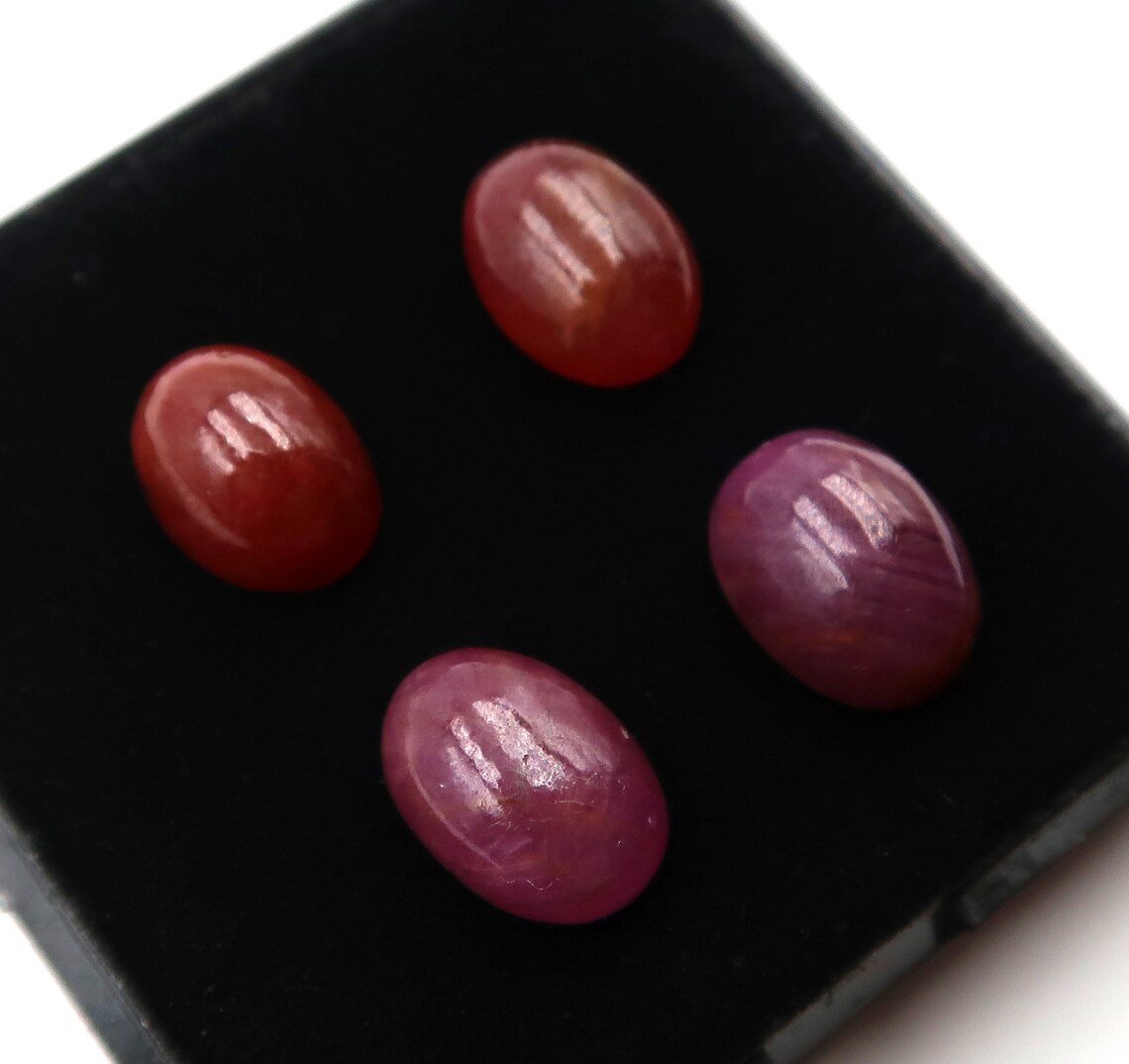 Ruby ruby Oval Cabochon Cabochon Oval 4pcs 26.50cts - Etsy