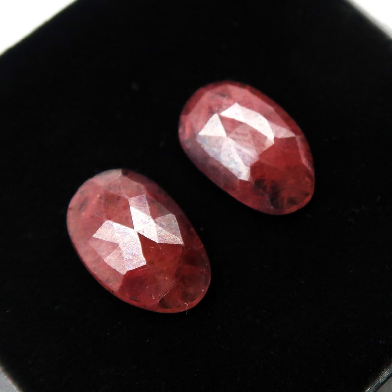 Ruby ruby Faceted Cabochon Cabochon Facetté Pair - Etsy