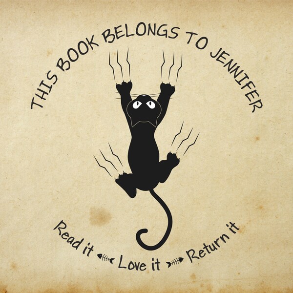 Cat Reading Stamp - Etsy