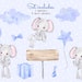Baby Boy Elephant Watercolor Clipart, Nursery Decor, Balloons ...