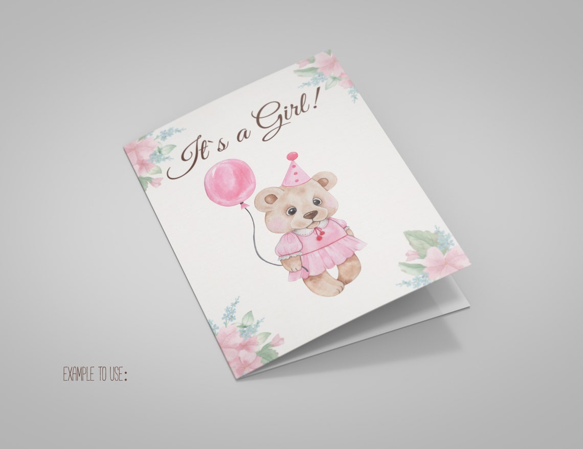 Baby Boy and Girl Bear Clipart, Watercolor Clip Art, Nursery Decor ...