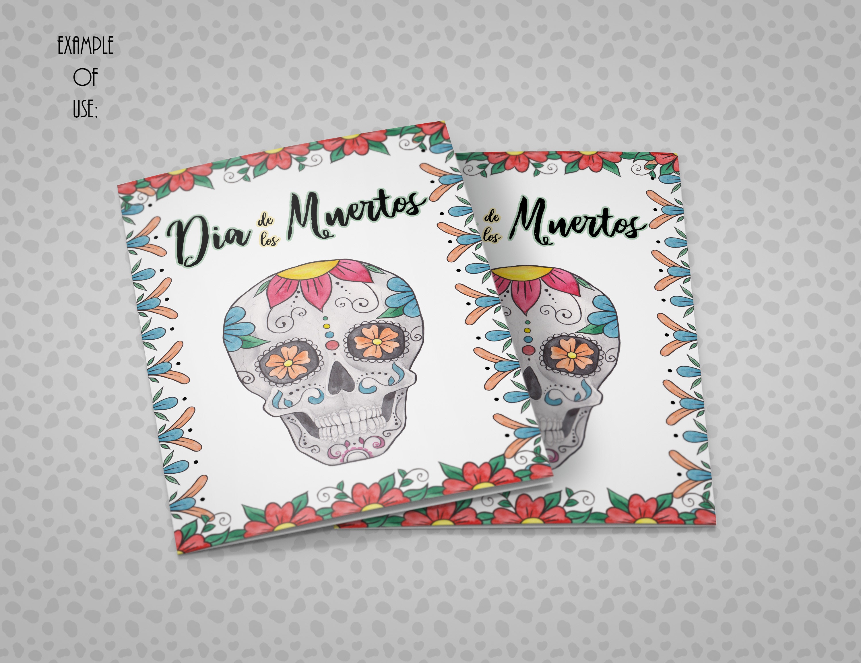 Sugar Skull Watercolor Clipart, Dia De Los Muertos, Floral Elemets ...