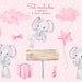 Baby Girl Elephant Watercolor Clipart, Nursery Decor, Balloons ...