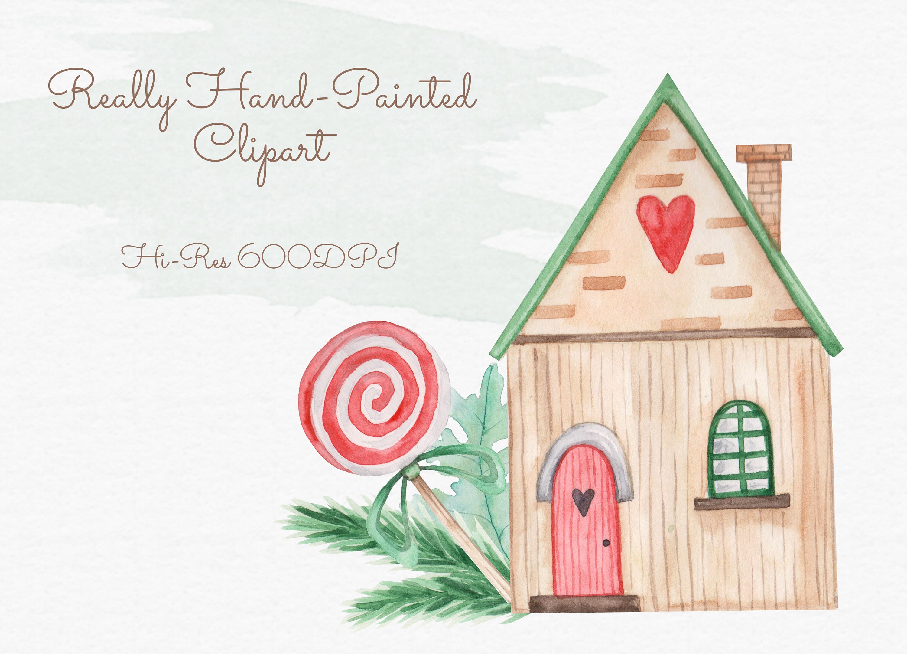 Watercolor Christmas Clip Art, Snowman, Scandinavian House, Clipart - Etsy