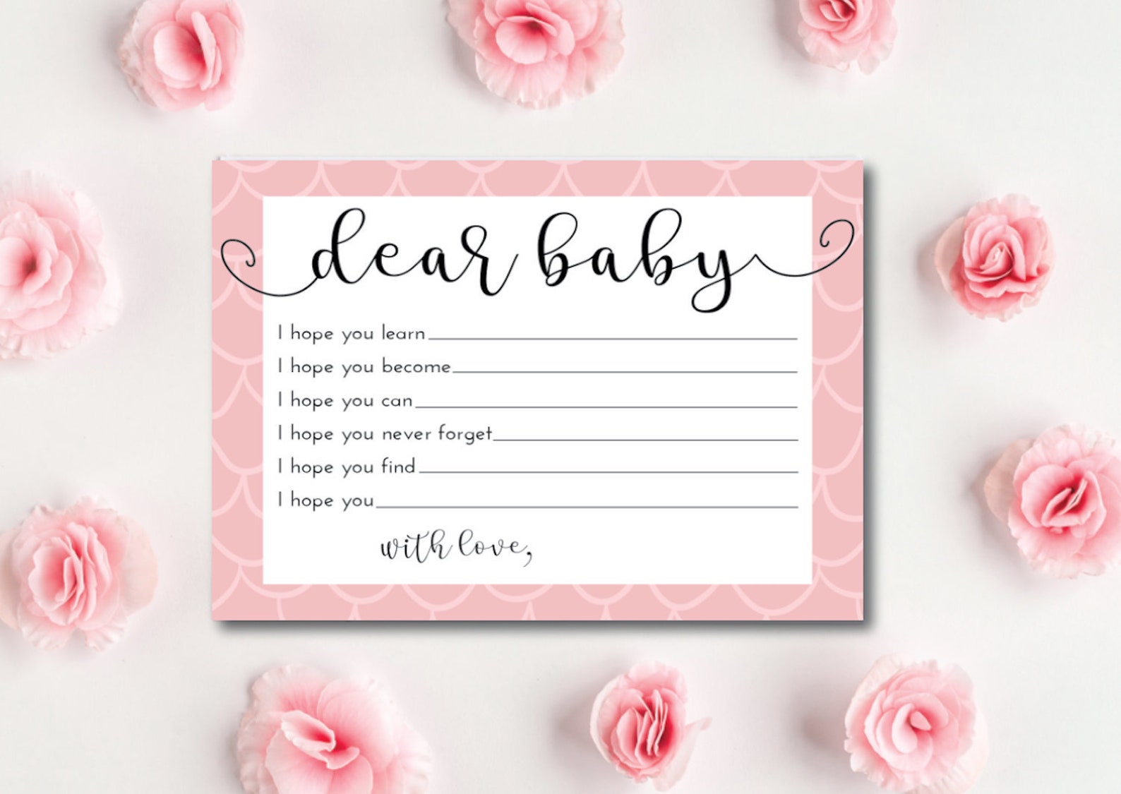 Dear Baby 4.5x3.5 Printable Well Wishes for Baby DIY Baby - Etsy