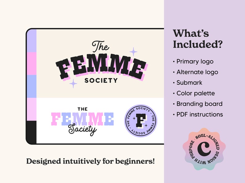 Colorful Fun Logo Editable Template DIY Retro Funky Logo - Etsy