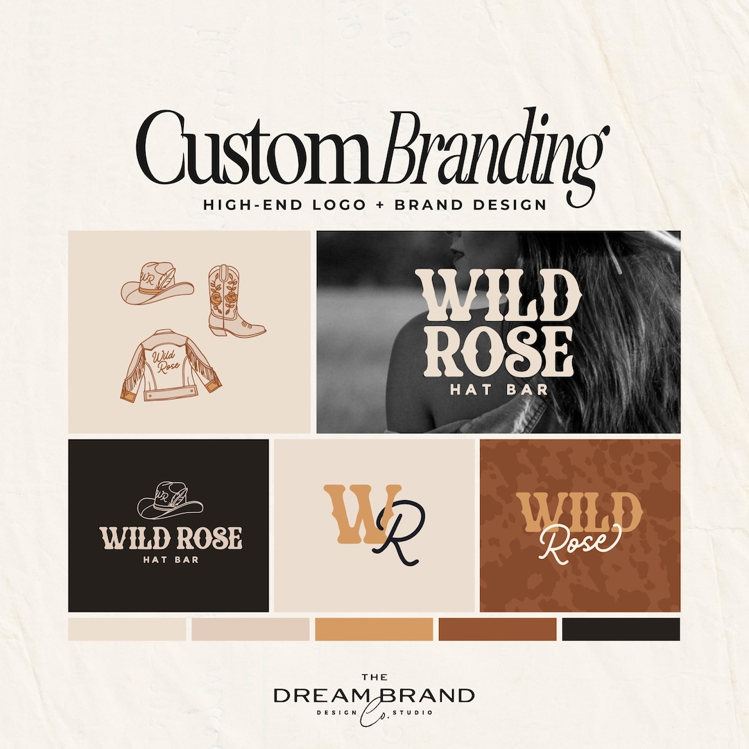 Custom Western Branding Kit • Hand Drawn Custom Logo Package • Retro ...