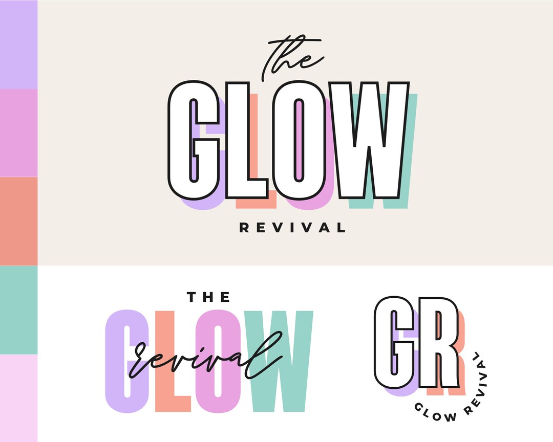 Fun Colorful Canva Logo Template DIY Editable Retro Colorful Logo ...