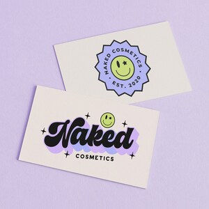 DIY Smiley Face Retro Logo Canva Template Editable Funky Colorful ...