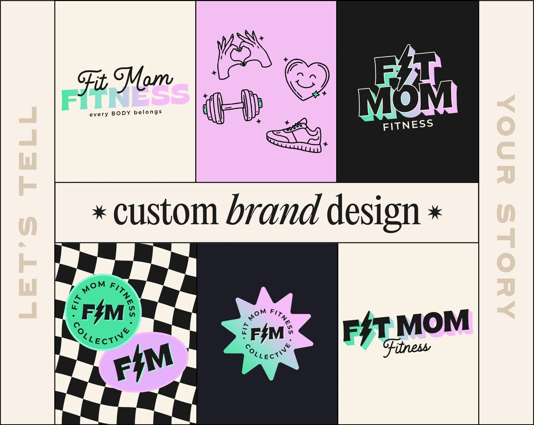 Custom Colorful Branding Package Custom Logo Kit Hand Drawn ...