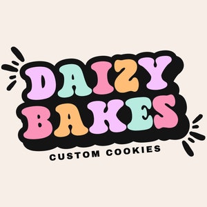 Editable Fun Colorful Logo Template Canva DIY Modern Funky Bright Logo ...