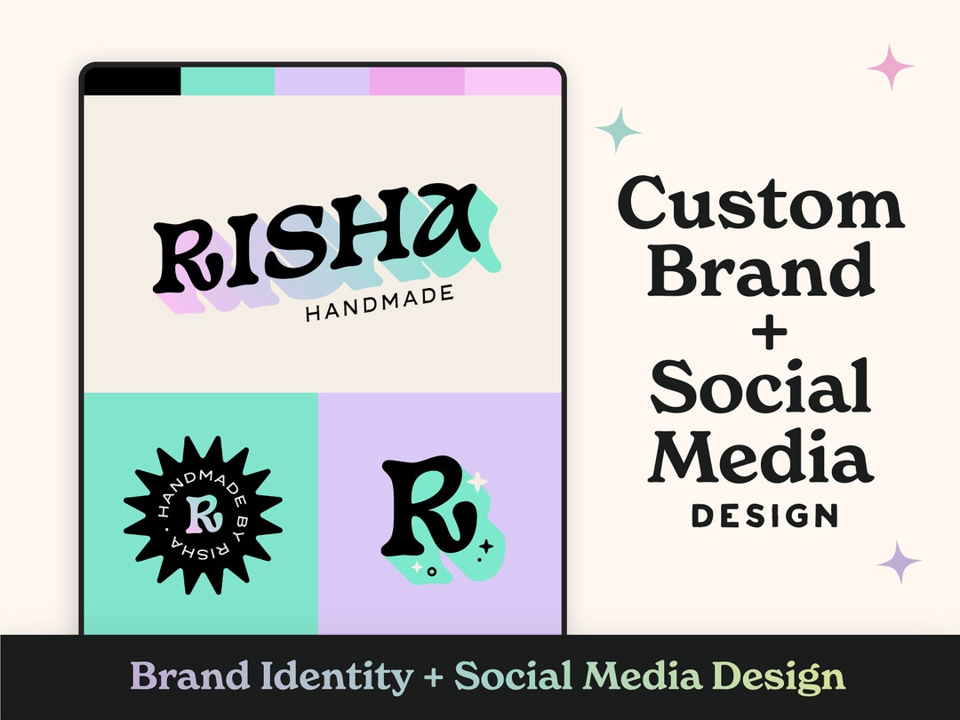 Custom Bold Colorful Brand Kit Custom Logo Design Bright Fun Branding ...