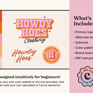 Editable Western Cowgirl Canva Logo Template DIY Retro Logo Fun ...